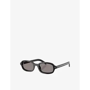Prada Oval-frame Acetate Sunglasses - Black