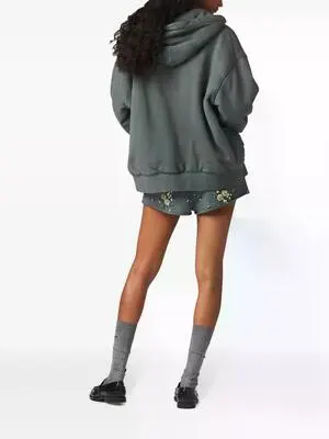 Miu Miu Floral Embroidered Cotton Jersey Shorts