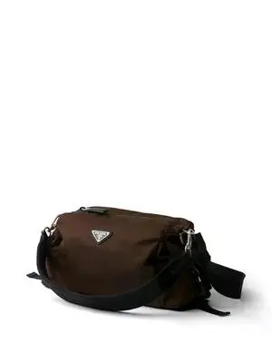 Prada Re-nylon And Leather Hobo Bag - Brown