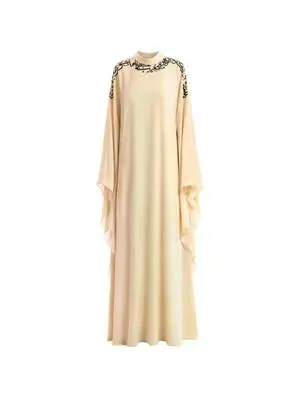GEMY MAALOUF Embroidered Sleeve Kaftan - Neutrals
