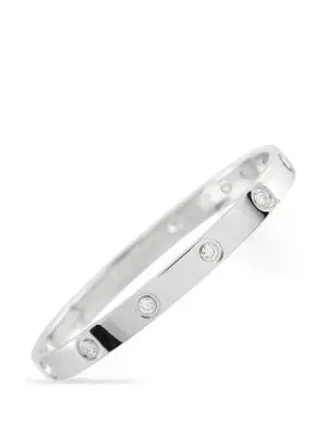 Cartier 18k White Gold Diamond Bangle Bracelet - Silver