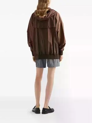 Prada Re-nylon Belted Hooded Raincoat