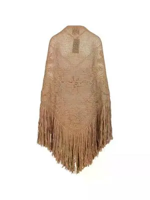 CHIARA IS Peonia Fringe-trimmed Shawl - Brown