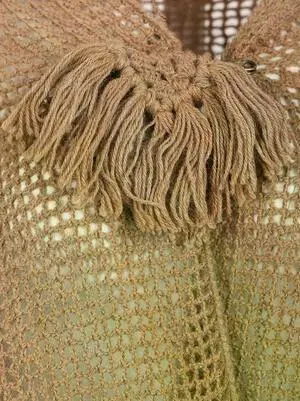 CHIARA IS Peonia Fringe-trimmed Shawl - Brown