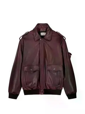Coperni Oversized Leather Bomber Jacket - Red