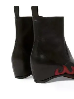 MAISON MARGIELA Heel-less Western Flames Boots - Black