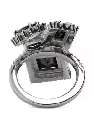MAISON MARGIELA Zirconia-embellished Cluster Rings - Silver