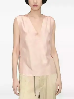 MAISON MARGIELA V-neck Sleeveless Top With Raw-cut Hem