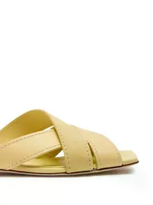 TOD'S Tod's Crossover Strap Square-Toe Flat Sandals Yellow