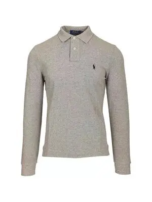 Polo Ralph Lauren Embroidered Pony Long-sleeve Polo Shirt - Grey