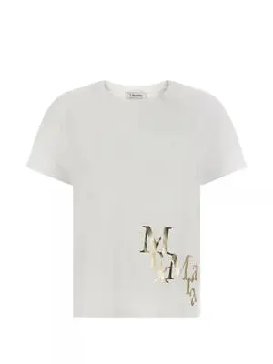 Max Mara S Max Mara Edile Logo-Print Cotton T-Shirt Neutrals