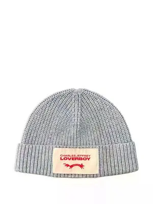 CHARLES JEFFREY Chunky Ribbed Beanie Hat - Blue