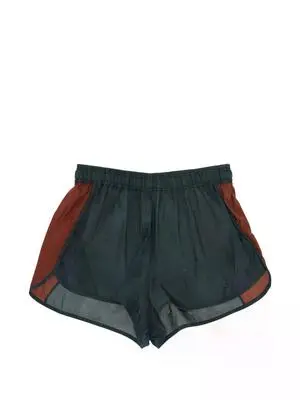 Saint Laurent Colour-block Elasticated Shorts - Green