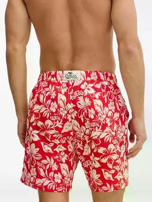Guess Floral-print Swim Shorts - Red