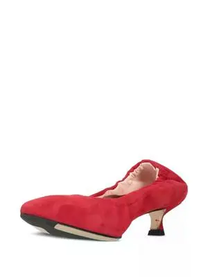 LA ROSE Elasticated Pointed-toe Pumps - Red