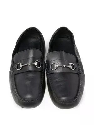 Gucci Horsebit Detail Leather Loafers