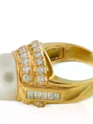 LB EXCLUSIVE 18k Yellow Pearl And Diamond Ring