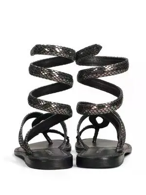 FUSION Snake-effect Wrap-around Sandals