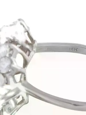 LB EXCLUSIVE 14k White Gold Blue Zircon And Diamond Ring