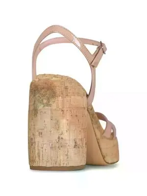 Agl Bow Detail Block Heel Sandals - Neutrals