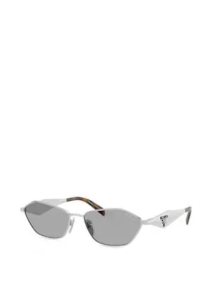 Prada Geometric-frame Sunglasses - Silver