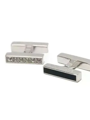 FERRAGAMO Crystal-embellished Logo-engraved Cufflinks