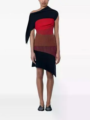 KIKO KOSTADINOV Asymmetric Neck Midi Dress - Black