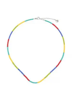 COLLANINE COLORATE Colorblock Beaded Necklace - Red