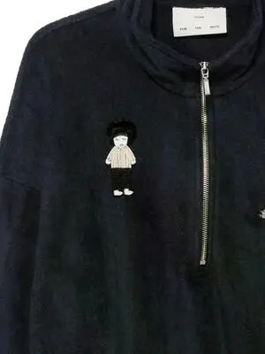 SONG FOR THE MUTE Character Patch Half-zip Sweatshirt