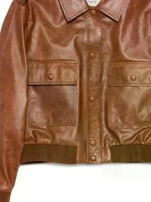 Ports 1961 Leather Patch Pocket Jacket - Brown