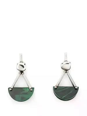 Plan C Geometric Drop Earrings - Silver