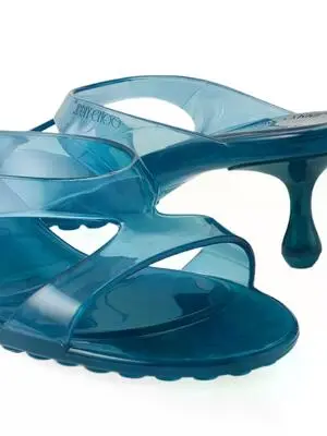 JIMMY CHOO Jelly Drop 50 Light Lagoon Jelly Sandals - Blue
