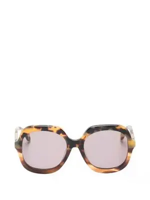 Zadig&Voltaire Tortoiseshell-effect Geometric-frame Sunglasses - Brown
