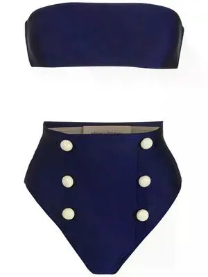 ADRIANA DEGREAS High Rise Bikini Set - Blue