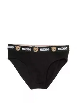 Moschino Teddy Bear Logo-waistband Briefs - Black