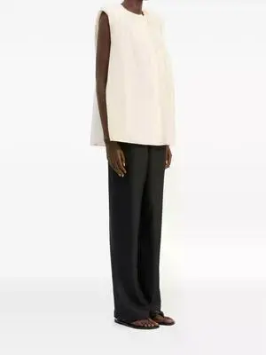 Loulou De Saison Ivory Pleated Sleeveless Top