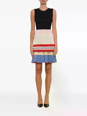 Alexander McQueen Knitted High-waisted Midi Skirt - White