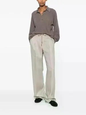 Tagliatore Pleated Linen Drawstring Trousers