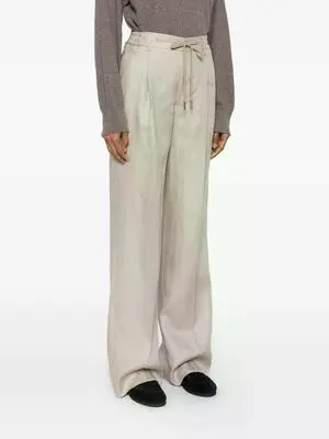 Tagliatore Pleated Linen Drawstring Trousers