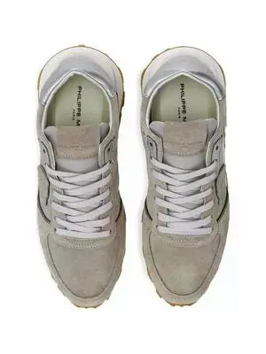 Philippe Model Tropez Haute Metallic-heel-counter Sneakers - Grey