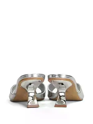 ANDREA CARRANO Tone Leather Slip-on High Heel Sandals