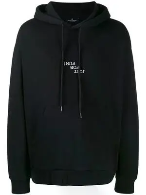 COUNTY OF MILAN Rear Logo Print Hoodie - Black