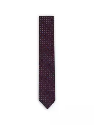 Zegna Geometric-pattern Silk Tie - Red
