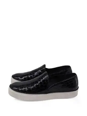 STUART WEITZMAN Croc-embossed Patent Leather Slip-on Sneakers