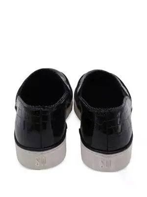 STUART WEITZMAN Croc-embossed Patent Leather Slip-on Sneakers