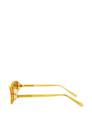 Attico X Linda Farrow Ambra Oval-frame Sunglasses - Yellow