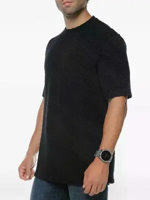 Emporio Armani Textured Short-sleeve T-shirt - Black