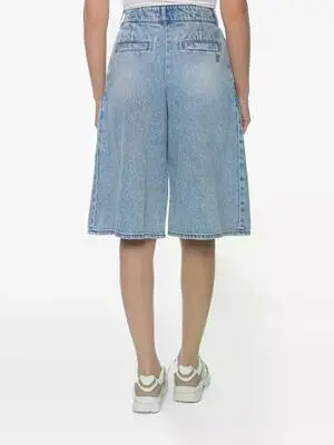 Armani Exchange Pleated Denim Culottes - Blue