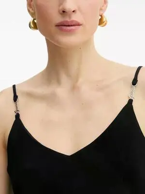 Guess Logo Lettering V-neck Tank Top - Black