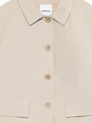 Aspesi Raglan Sleeve Button-up Jacket - Neutrals